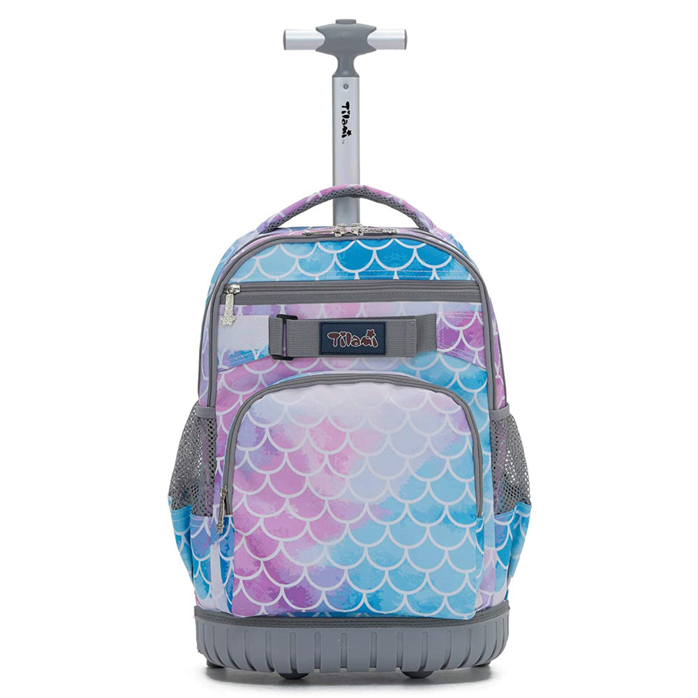 Girls Mermaid Scale Rolling Backpack | Backpacks for school Tilami ...